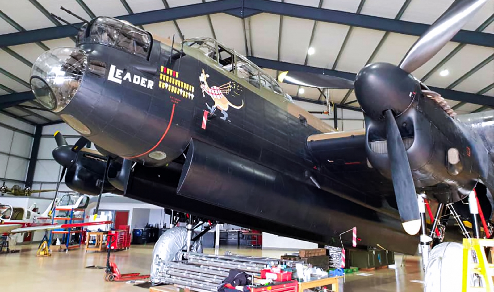 Lancaster PA474 at Duxford for maintenance | RAF Memorial Flight Club